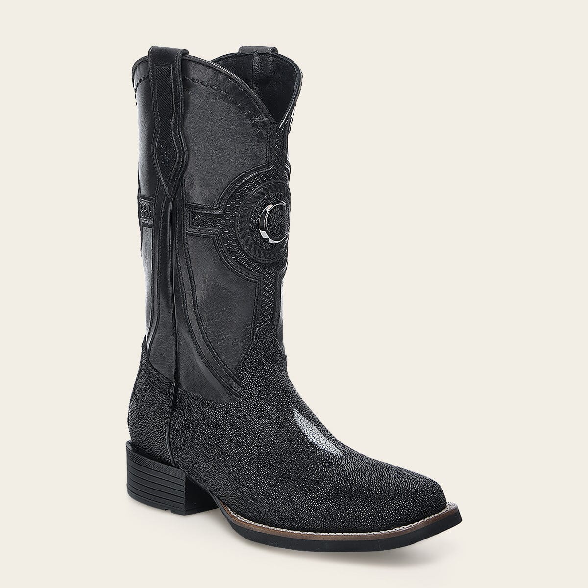 Bota de rodeo en piel genuina de mantarraya para caballero – Cuadra México